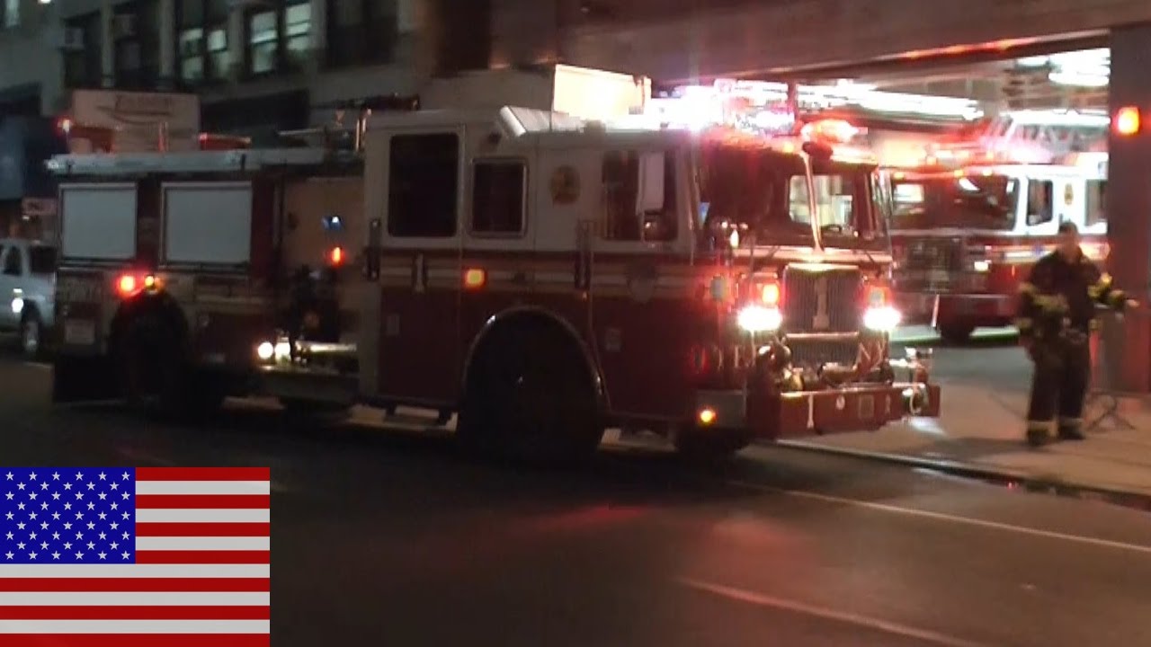 [NEW YORK CITY] FDNY Engine 1 and Ladder 24 returning their station ...