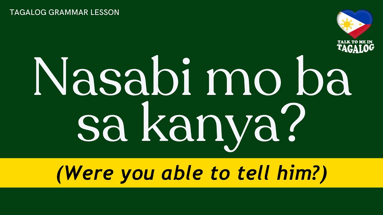 How to Ask if Someone CAN or WAS ABLE TO DO SOMETHING in Filipino ...