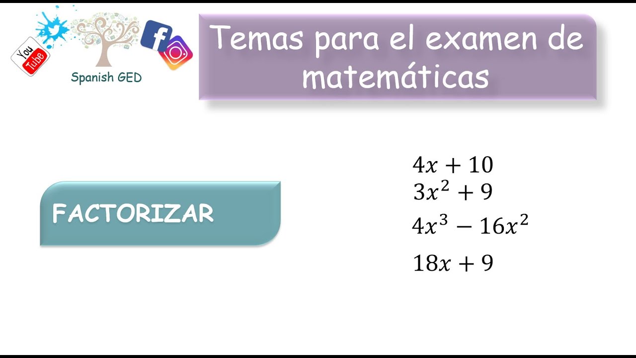 ¿Qué temas de ÁLGEBRA deb estudiar para el examen? - Factorización ...
