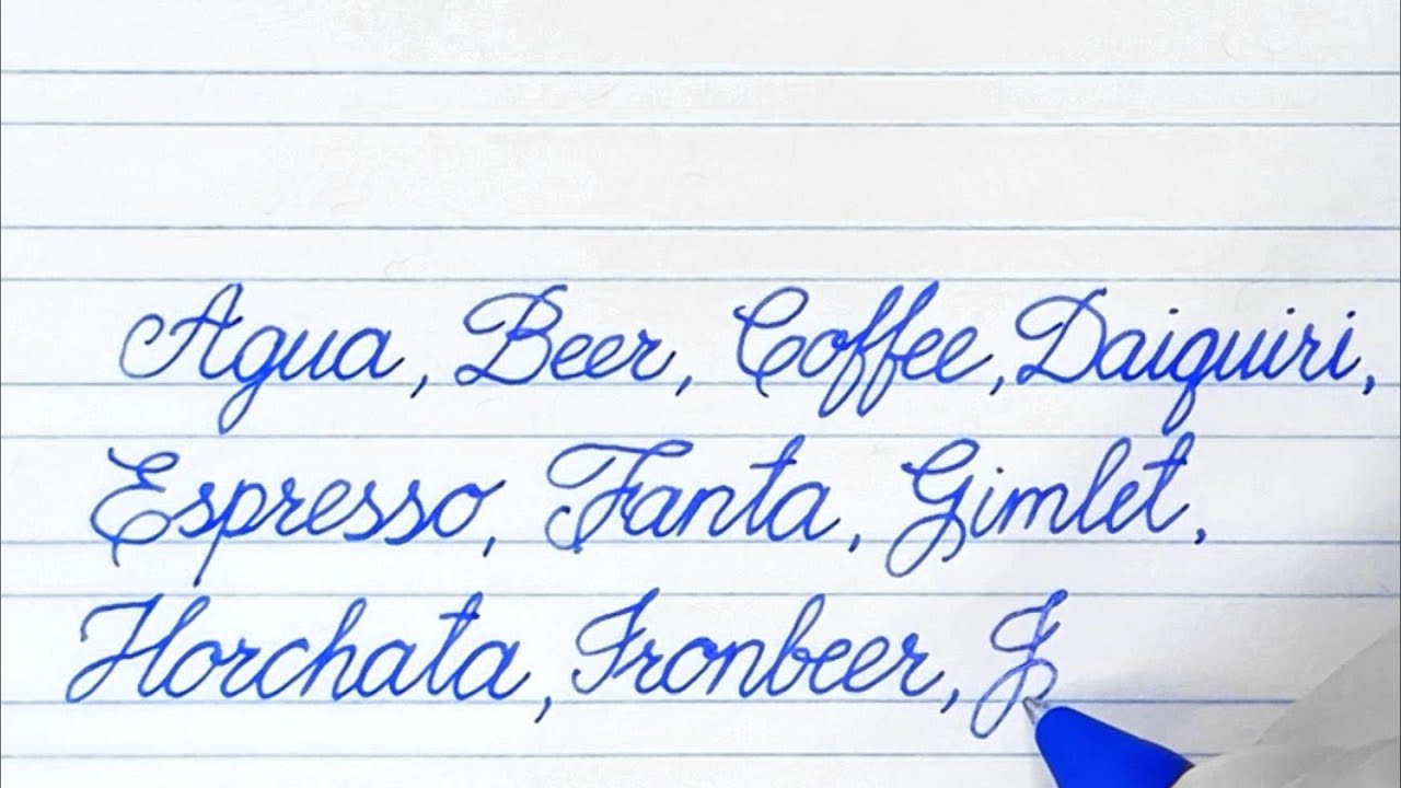 Cursive handwriting practice ⚜ How to write drink names in English ...