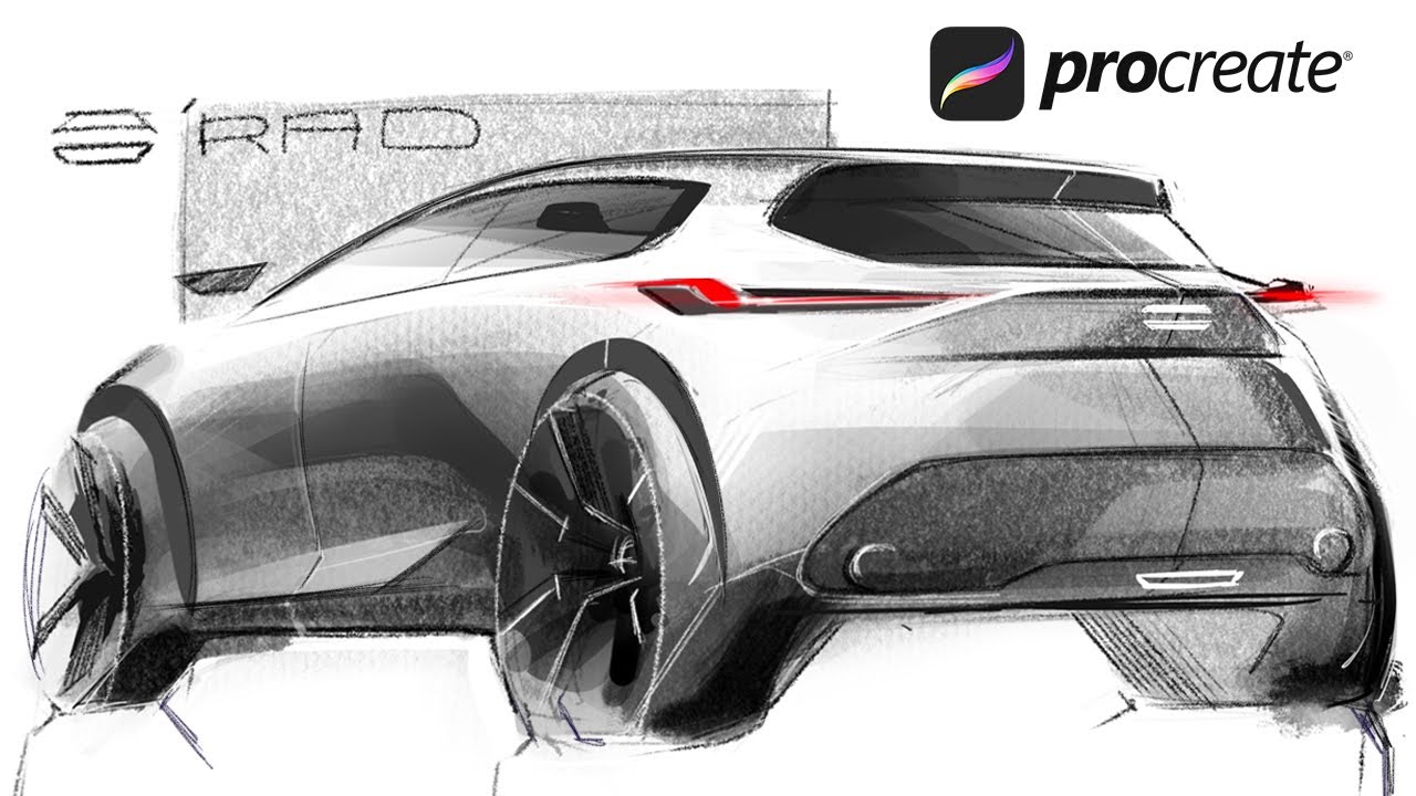 [car sketch]#030 iPad Pro Car sketch / Procreate / Quick digital sketch ...
