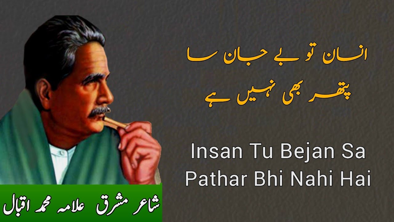 Insaan Tu Bejaan Sa Pathar Bhi Nahi Hai || Urdu Shayari | Islamic ...