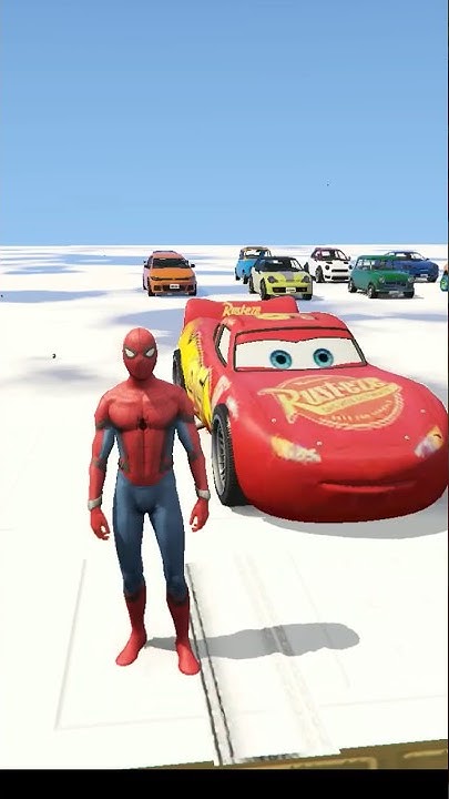 GTA 5 Epic Ragdolls Lightning McQueen Vertical Mega Ramp Challenge ...