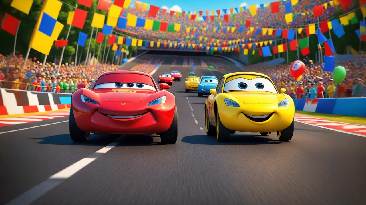 Five Tiny Cars Zoom Down the Track | Fun Counting Song for Kids ...