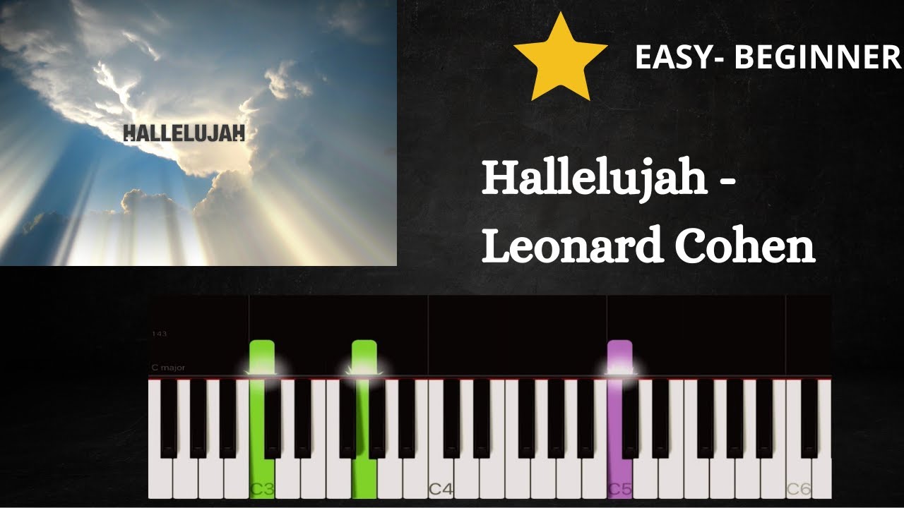 Hallelujah - Leonard Cohen EASY Piano Tutorial - YouTube