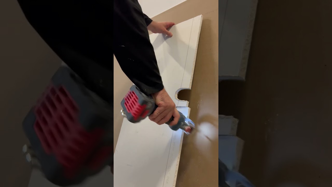 NEW Bosch 18V Drywall Cut Out Tool In Action - YouTube
