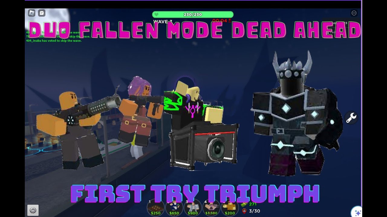 Duo fallen mode triumph DEAD AHEAD | tower defense simulator | #tds ...