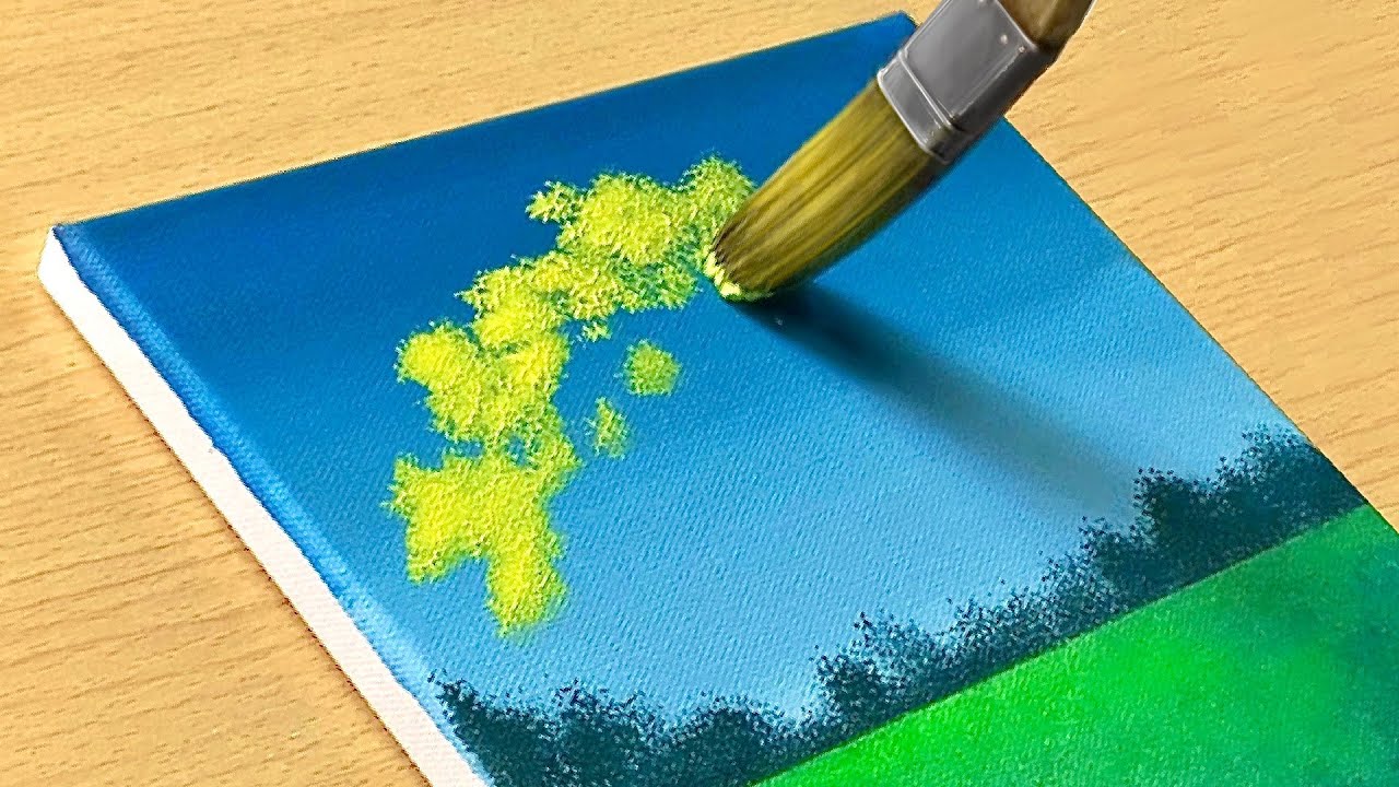 How to draw a Big Tree / Acrylic Painting for Beginners / STEP by STEP ...