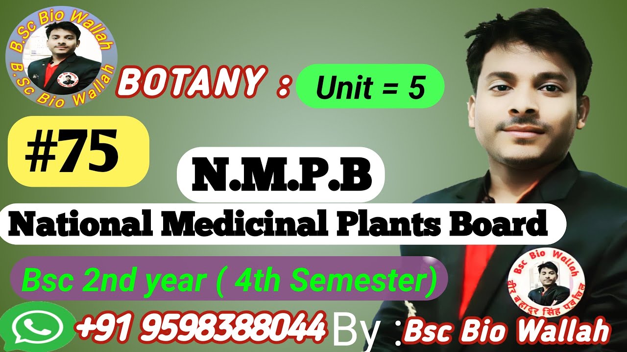 N.M.P.B // National Medical Pant Board // #bsc4thsemester #ethnobotany #nmpb #NMPB #video - YouTube