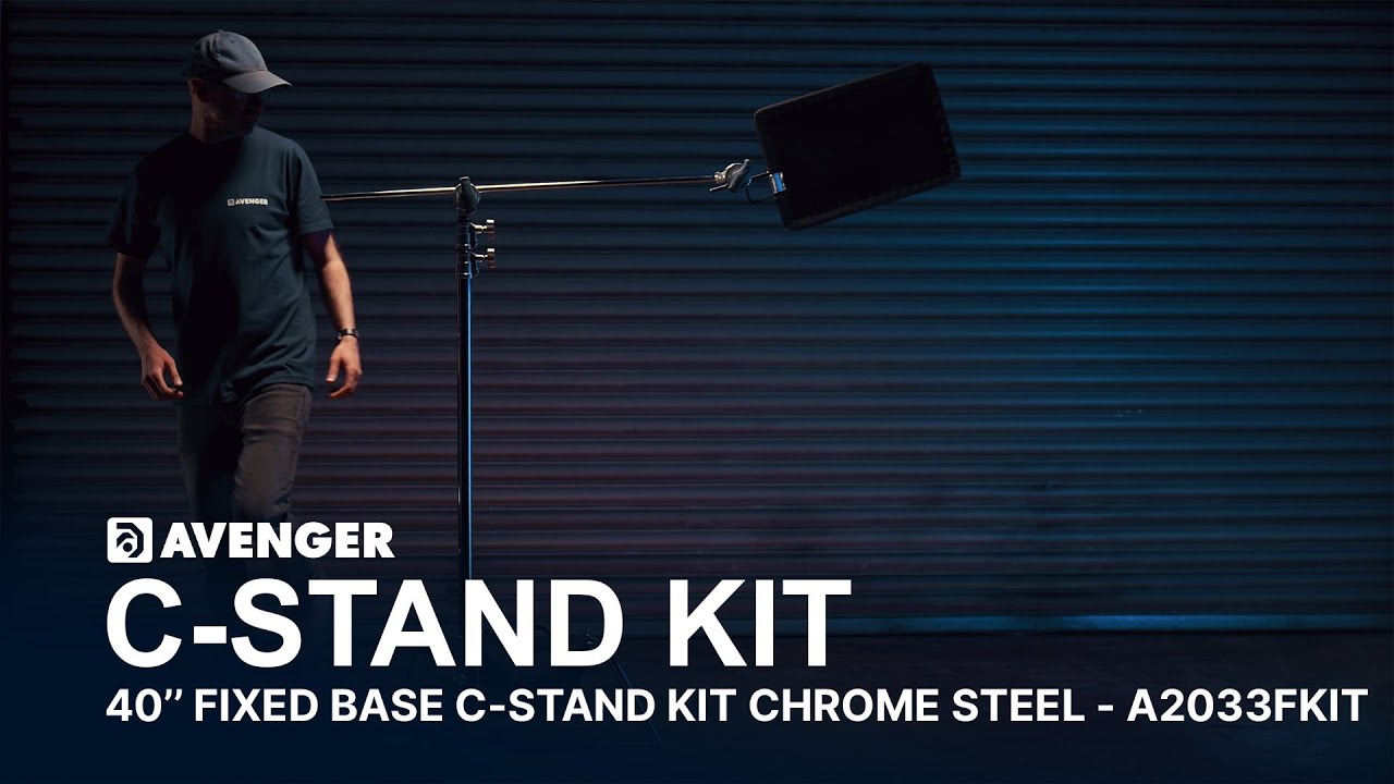 Avenger C Stand Fixed Base 40in Chrome Steel A2033FKIT - YouTube