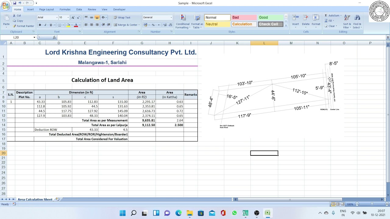 How To Calculate Area In Excel Using Triangulation YouTube how-to-calculate-area-in-excel-using-triangulation-youtube