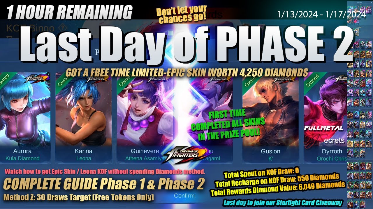 KOF Bingo 2024 Phase 2 Last Day - This event completed my skin in the ...