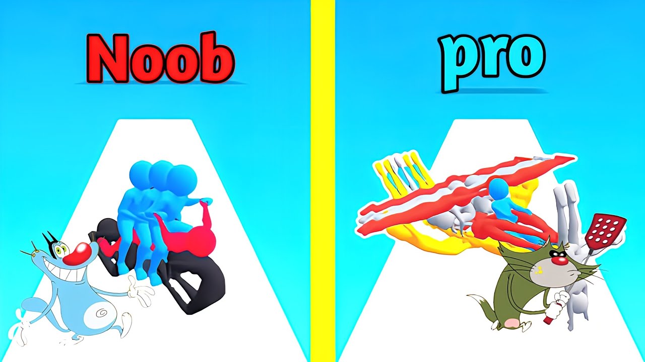 Noob vs pro | human vehicle | Oggy and jack | 2 game | - YouTube