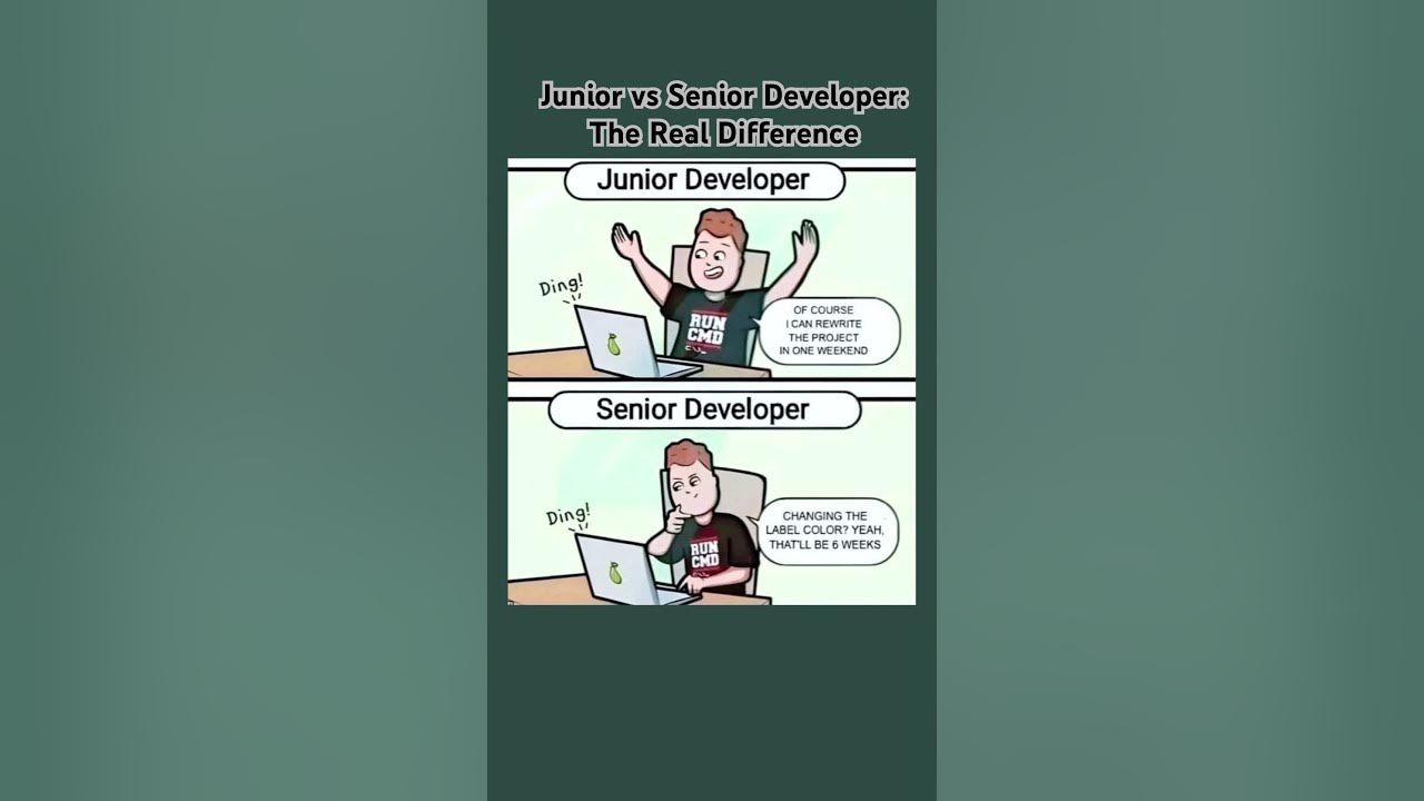 Junior vs Senior Developer: It’s all about perspective! 😂 #devlife #codinglife #programming # ...