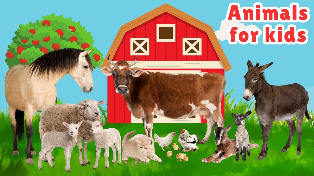 Animal Names and Sounds for Babies | Interactive Learning Video ...