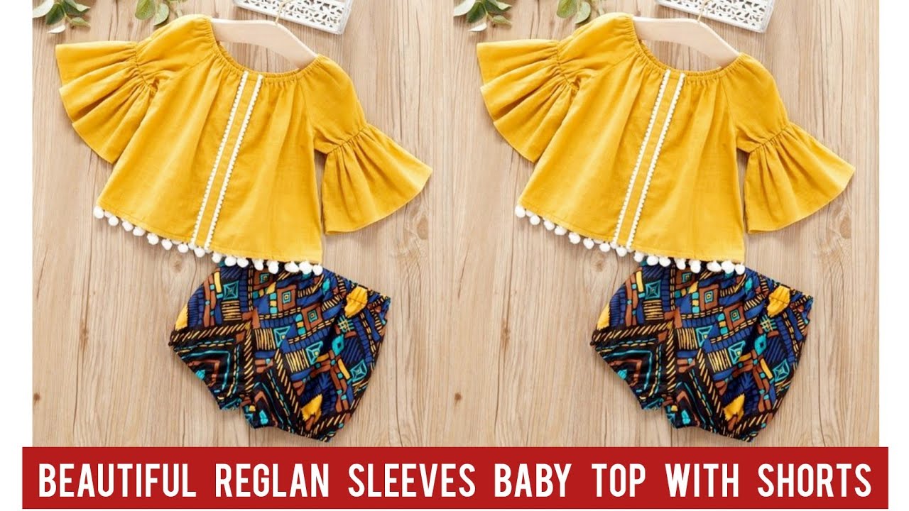 Reglan Sleeves Baby Top With Shorts Cutting and Stitching/2-3 Year Baby ...
