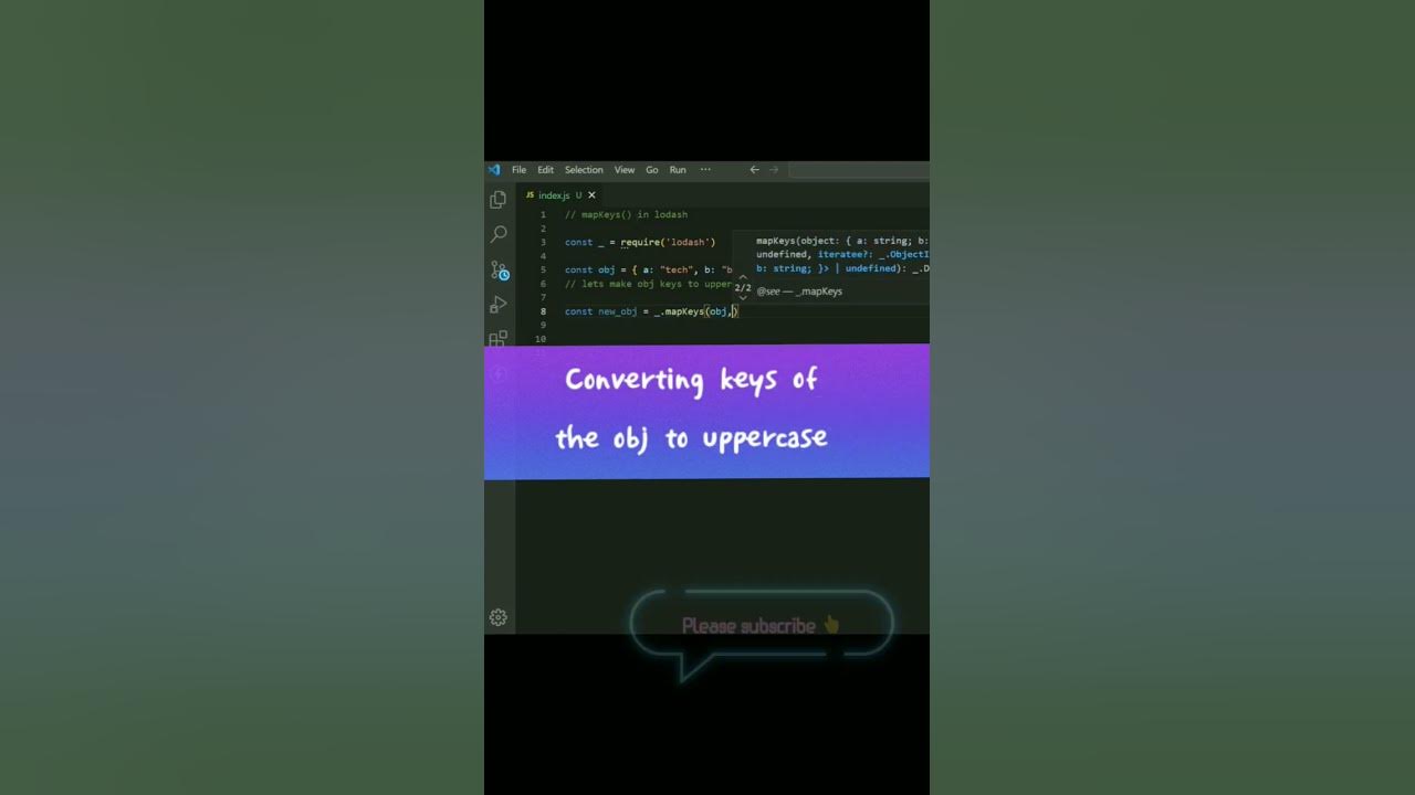 Mapkeys In Javascript Using Lodashtrending Interview Coding Javascript Preparation 