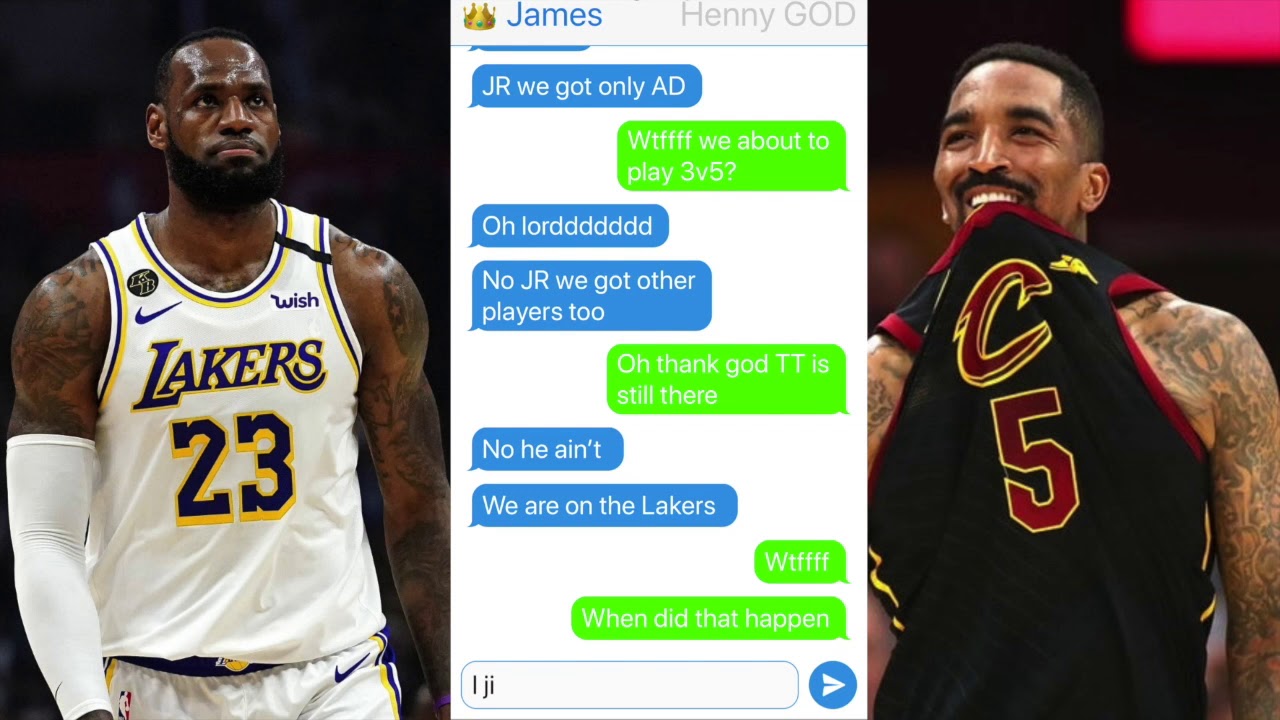 LeBron James Texting JR Smith - YouTube