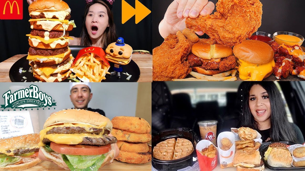 ASMR Fast Food Mukbang Compilation | Fast Food Asmr | Satisfying eating ...