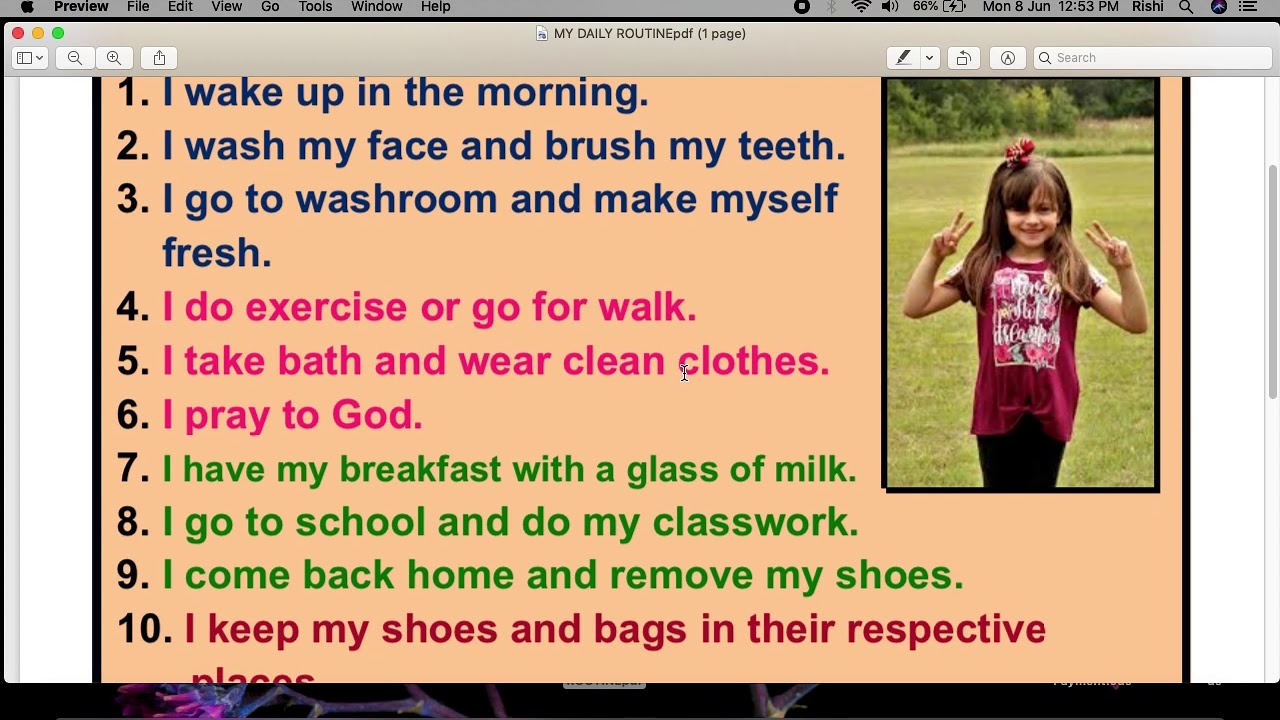 Class 2 - EVS (My daily routine) - YouTube