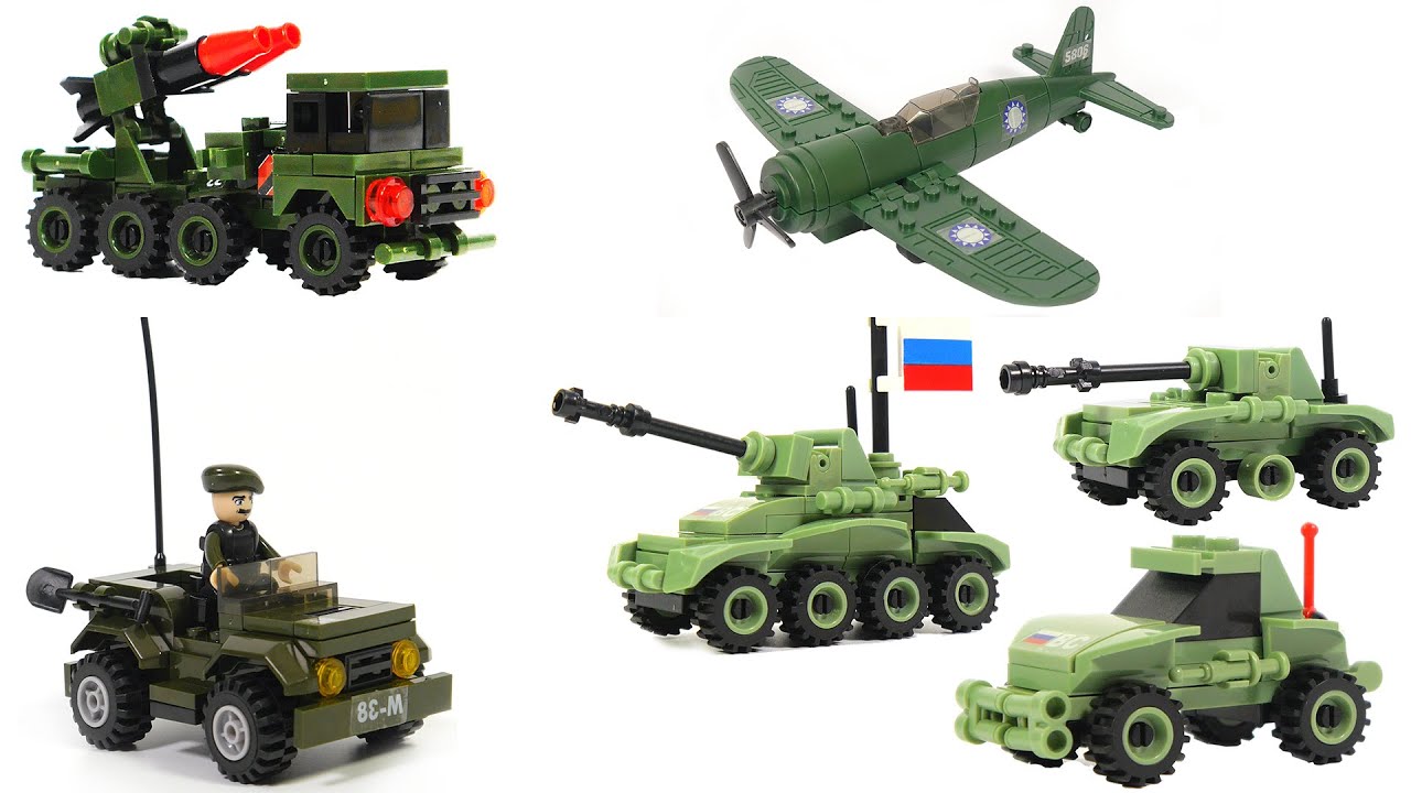 How to Build Epic Lego Military Jeep, Plane, Tanks, and Rocket Launcher ...