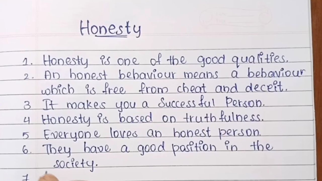 10 lines on Honesty || Easy lines on Honesty in English || Neat ...