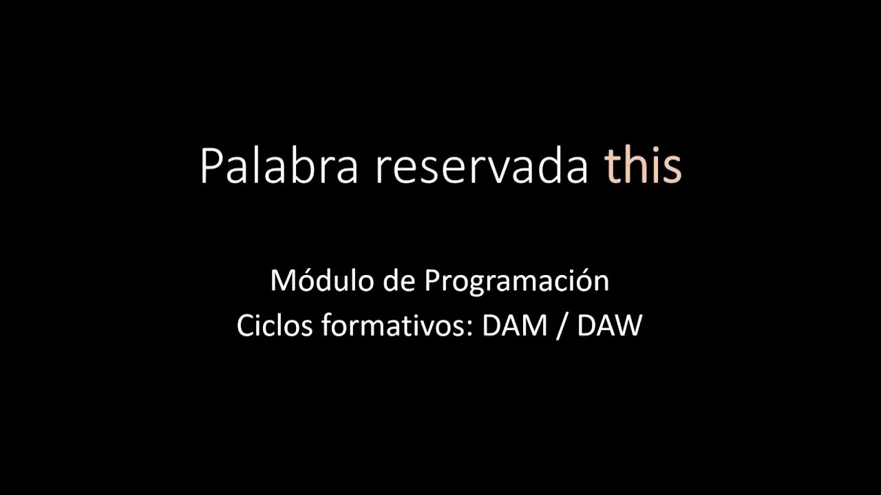 Java: La palabra reservada this. - YouTube