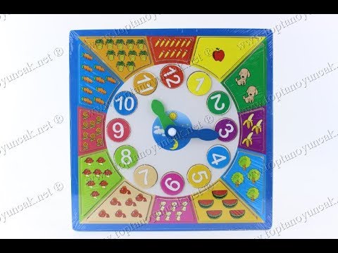 Promosyon oyuncak ahşap eğitici saat renkler şekiller ucuz fiyat
