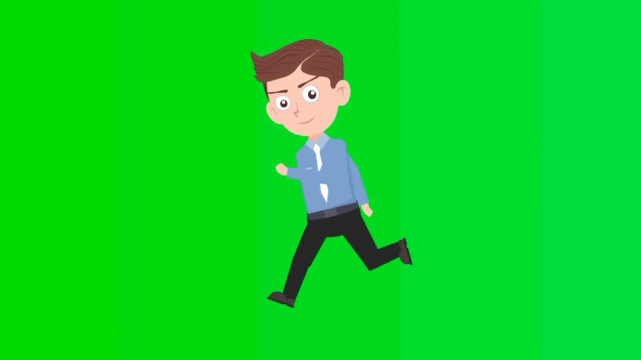 Run Cartoon characters Green screen - YouTube