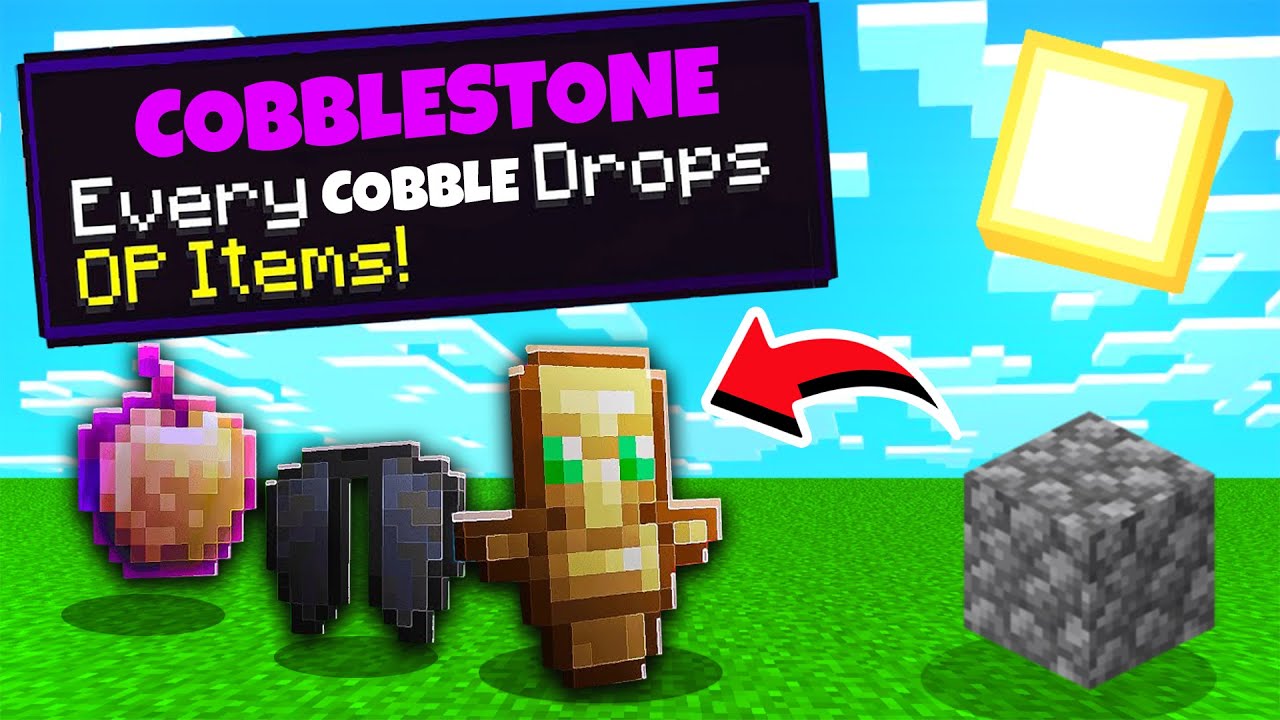 Minecraft, but Cobblestone Drop Op Items... - YouTube