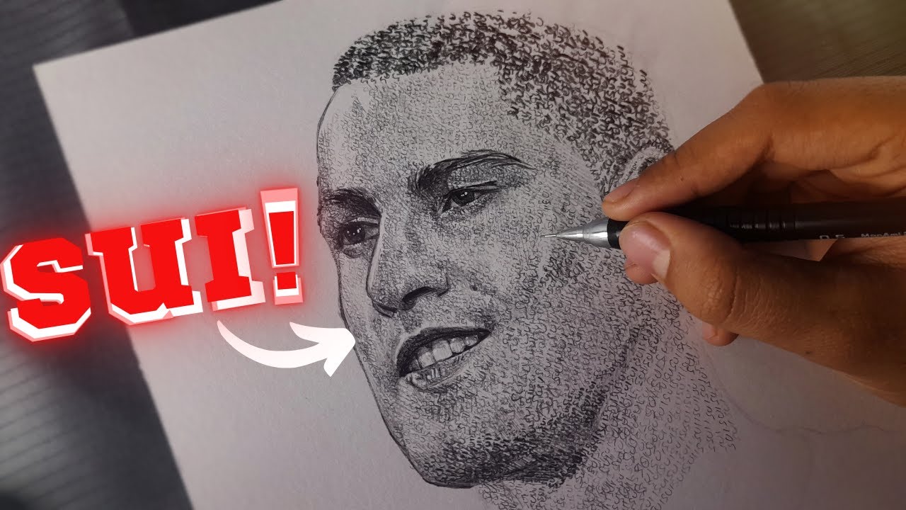 How i Drew Cristiano Ronaldo by writing SUI !!! (fifa world cup) - YouTube