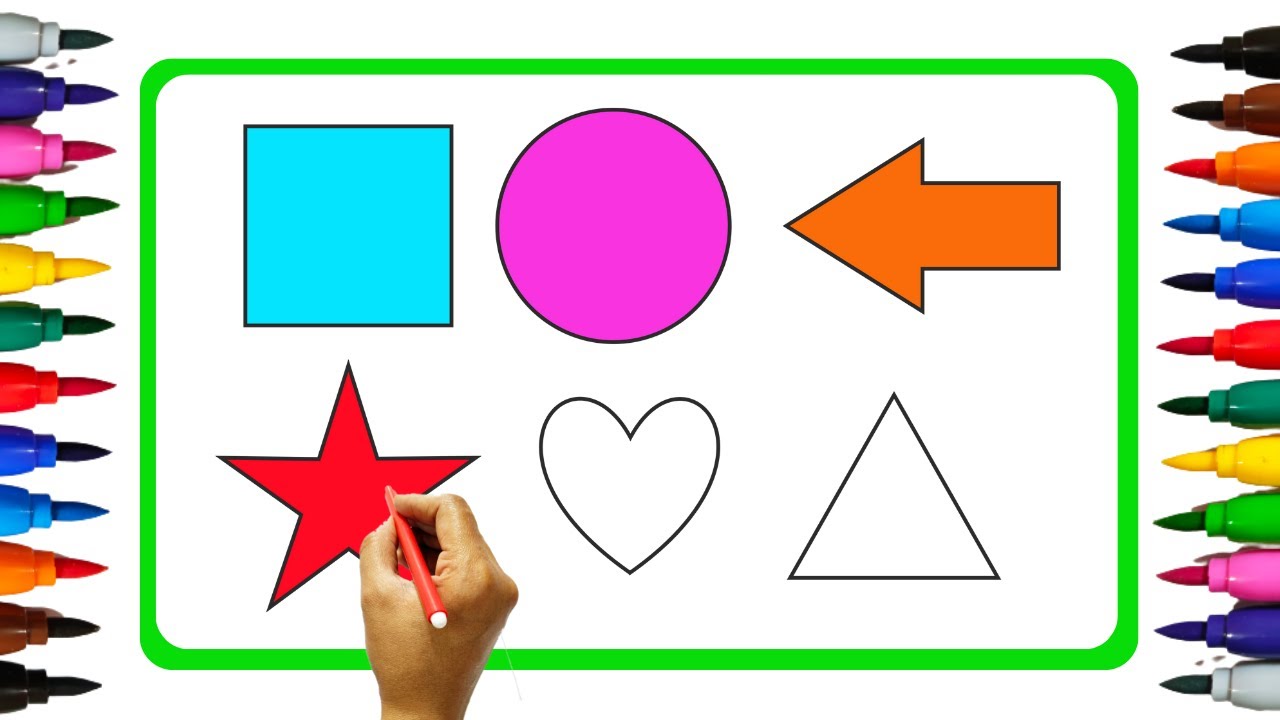 Learn Shapes Square, Circle, Triangle | Shape Names | Colors | Drawing ...