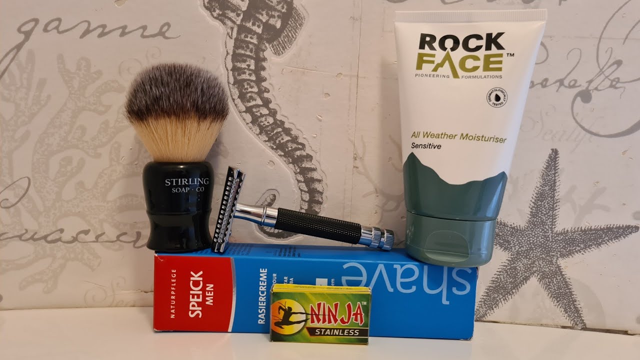 Yaqi double open comb slant razor:Ninja blade:speick shave cream:shave ...