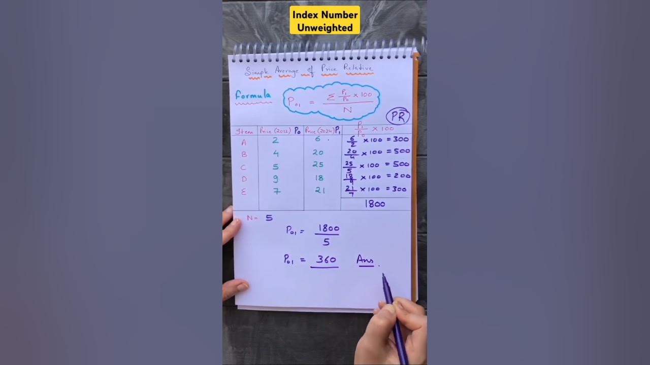 Index Number | Simple Average of Price Relative Numerical | Statistics #economics #statistics # ...