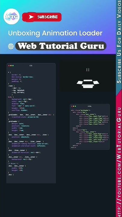 3D unboxing animation loader using HTML & CSS subscribe for more #shorts #short #webtutorialguru ...