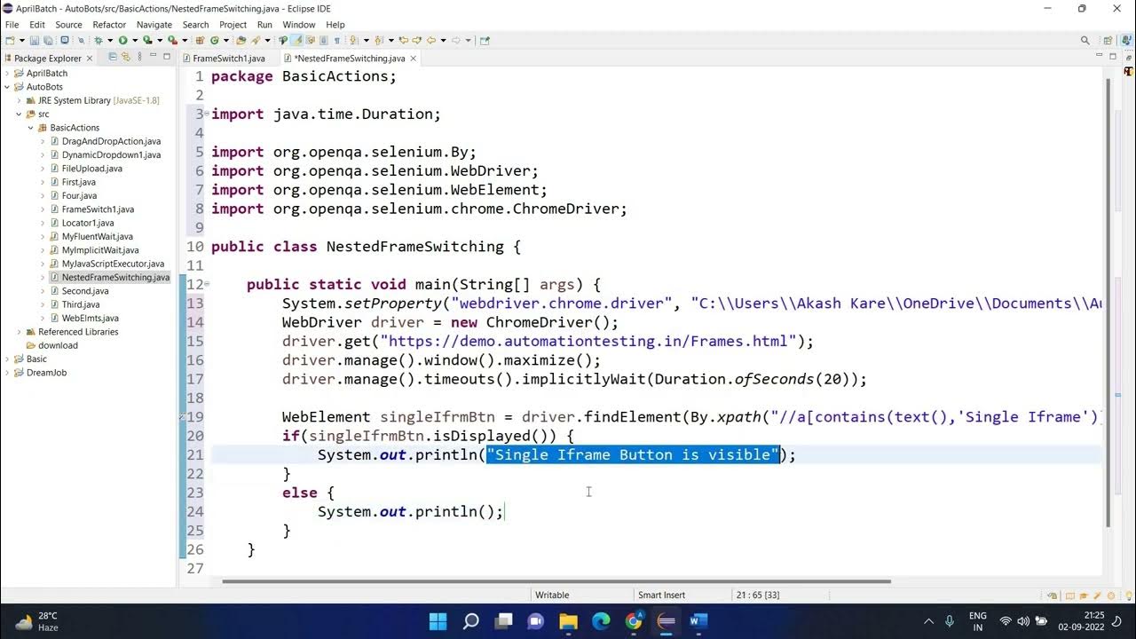 Session 15 How To Switch Into Frames Using Selenium Part 2 Youtube