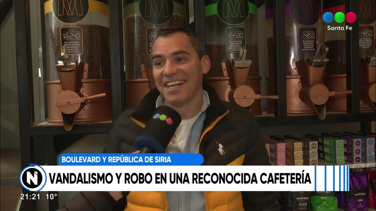 Vandalismo y robo en una reconocida cafetería - YouTube