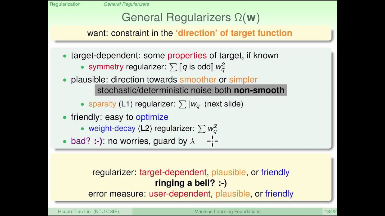 Regularization :: General Regularizers @ Machine Learning Foundations ...