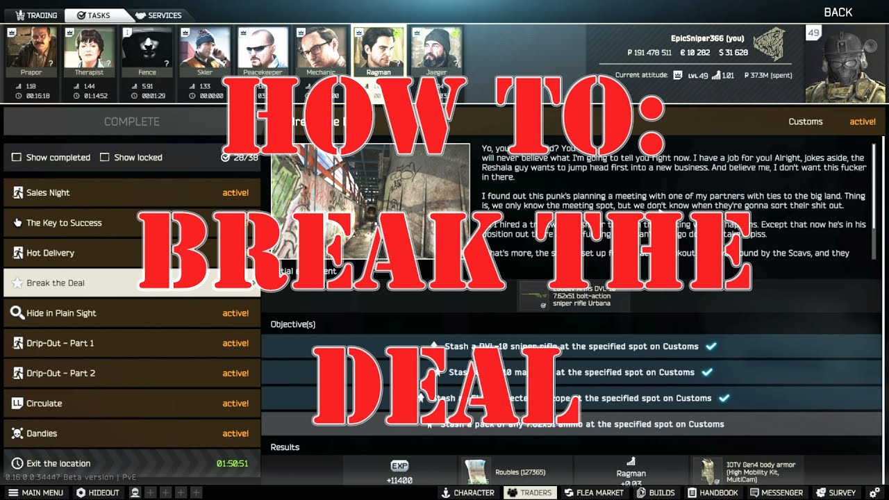 Break the Deal Quest Guide (Ragman Quest) - YouTube