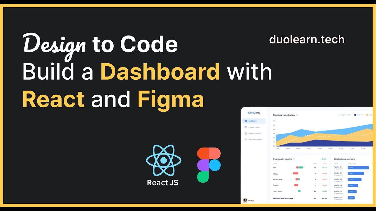 Design to Code Build a Dashboard with React and Figma Day 1 | Duolearn - YouTube