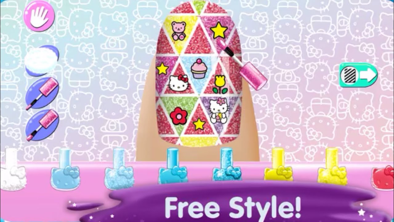 Salon Kuku Hello Kitty Freestyle | Permainan Anak Perempuan - YouTube