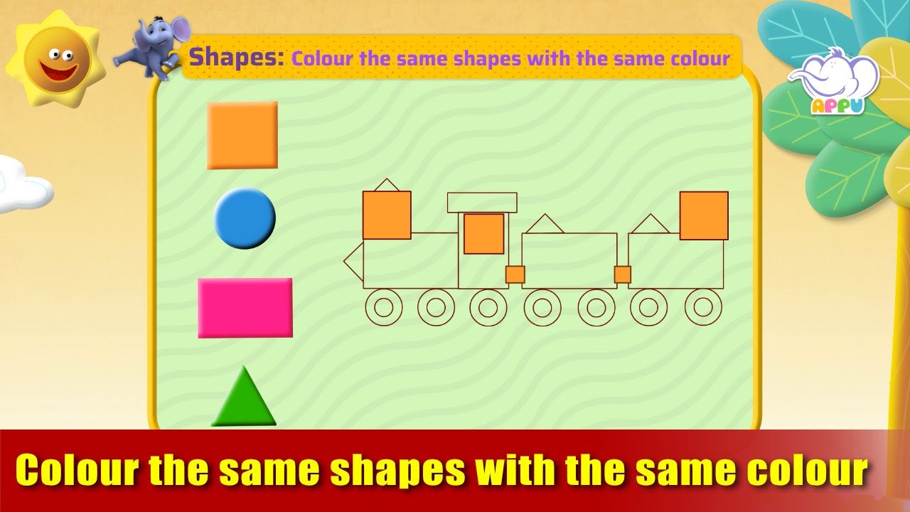 K1 - Module 6 - Ex 4 Colour the same shapes with the same colour | Appu ...