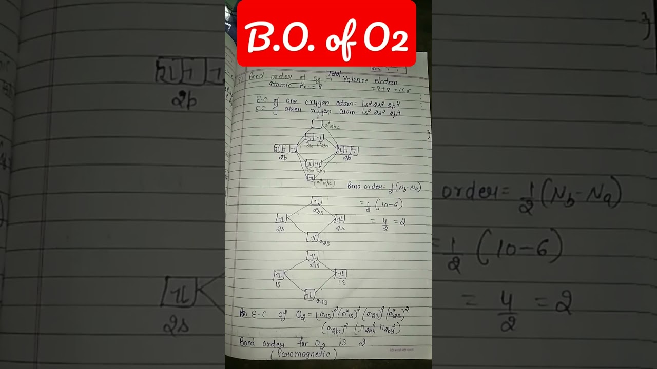Bond order of O2 #ncert#chemistry#ncertsolutions#youtube#likes# ...