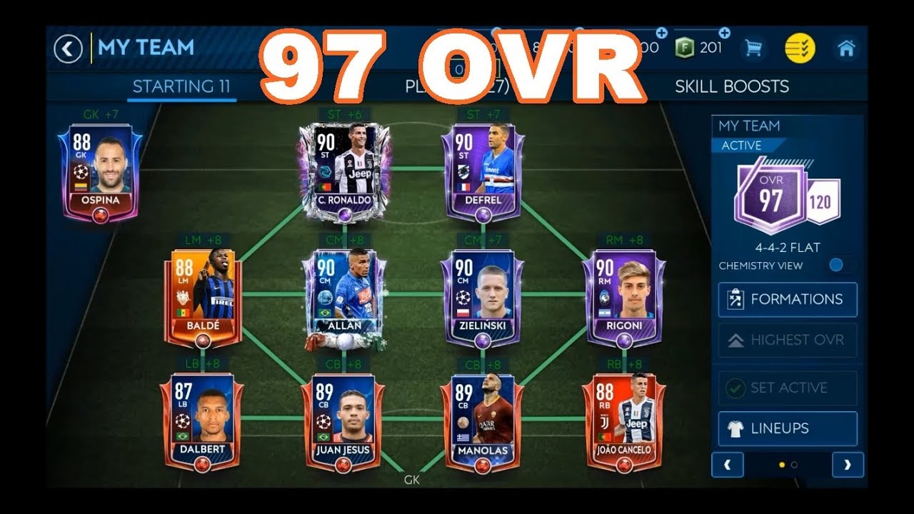 UPGRADE TEAM TO 97 OVR FIFA MOBILE 19 YouTube