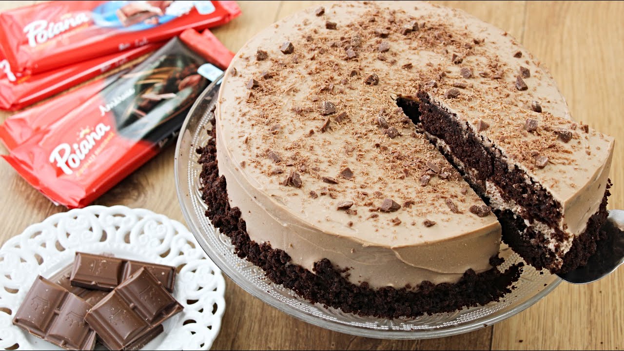 Tort cu blat umed si crema de ciocolata amaruie. Delicios si usor de ...