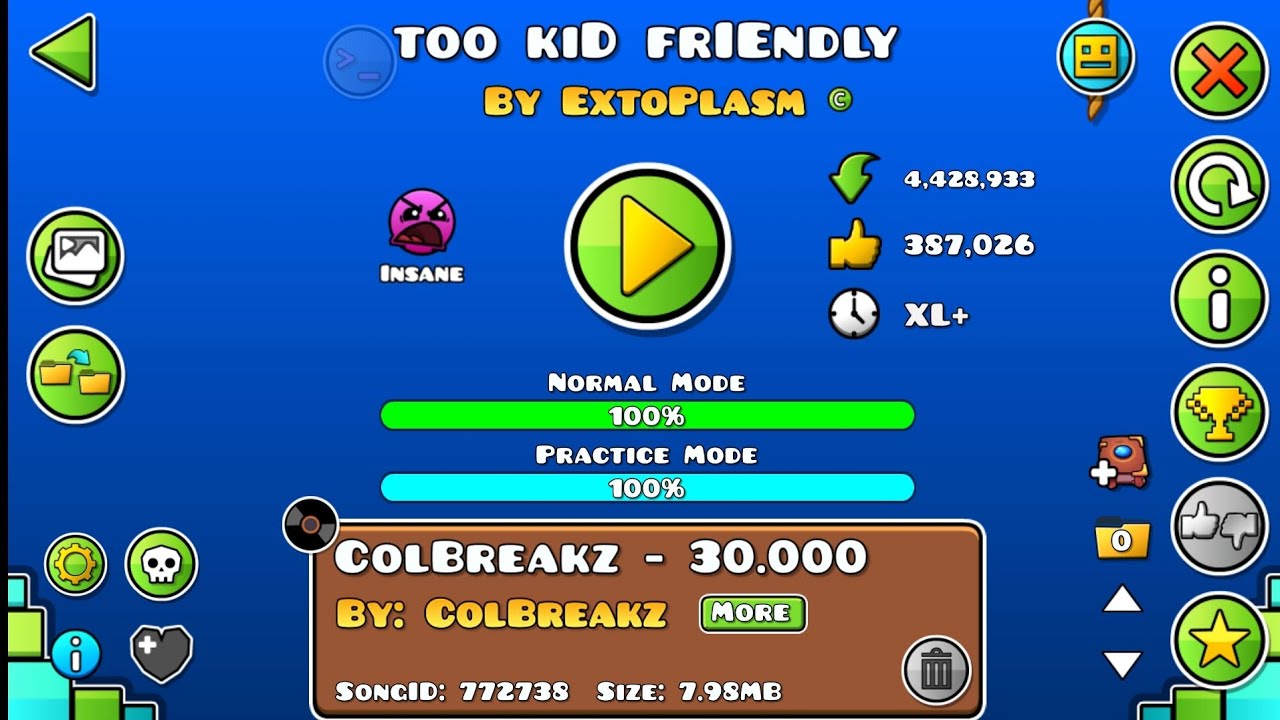 (+16) too kiD frIEndly 100% | Geometry Dash | By ExtoPlasm #geometrydash #gaming #games # ...