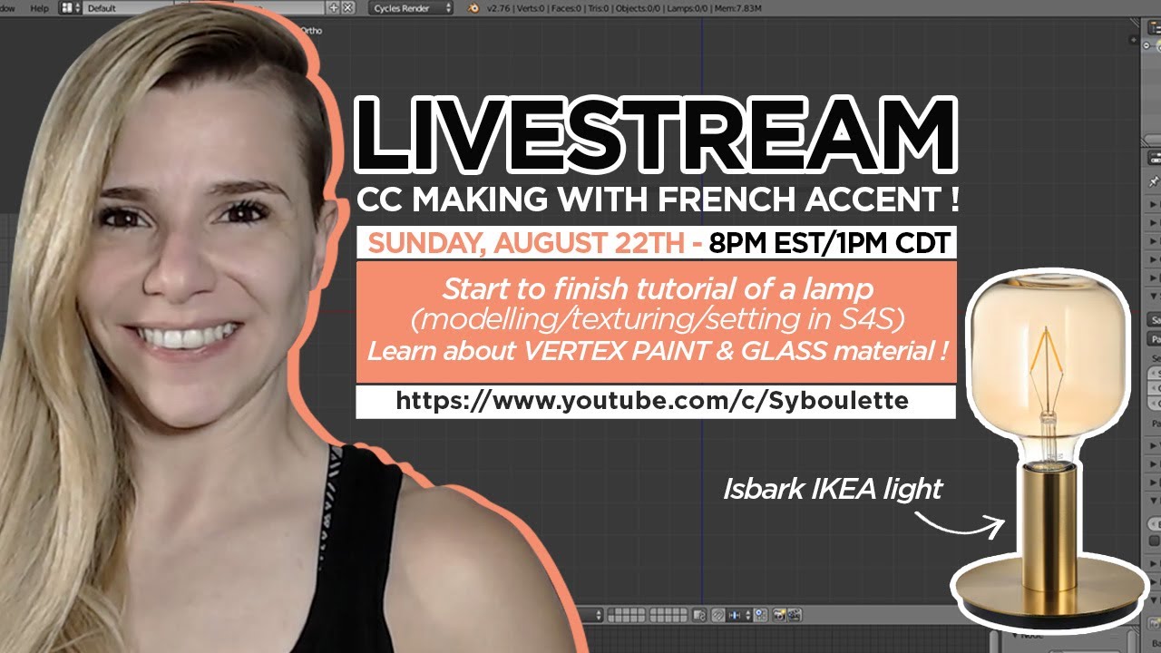 Livestream : Start to finish cc lamp for The sims 4 - YouTube