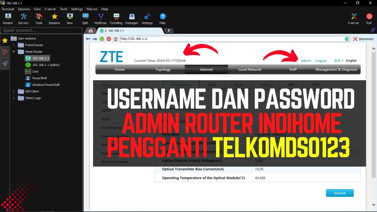 LOGIN ADMIN INDIHOME TERBARU 2024 KHUSUS UNTUK ZTE F670L DAN ZTE F609 ...
