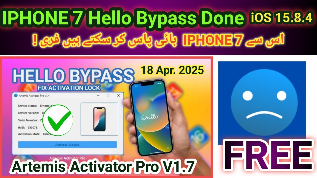 Iphone 7 Hello Screen Bypass Done with Artemis Activator V1.7 Free iOS ...