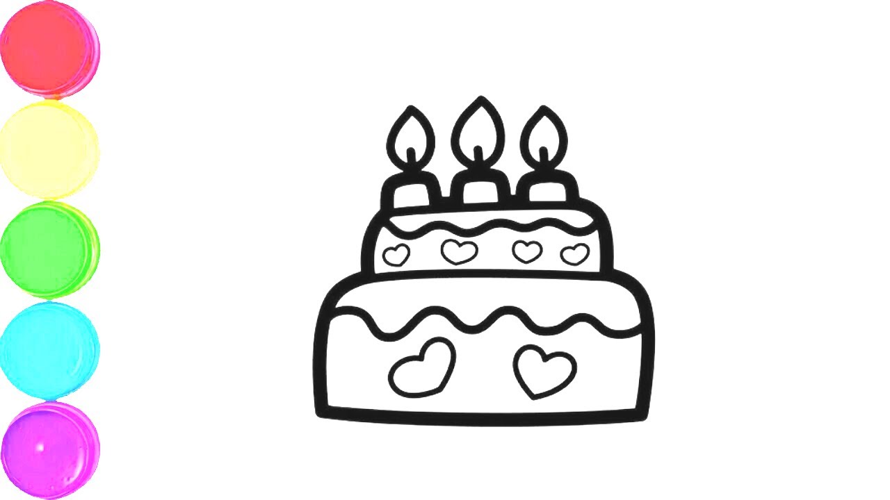 Set Birthday Cakes How to Draw a Birthday Cake - YouTube
